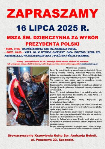 NABOŻEŃSTWO KU CZCI ŚW. ANDRZEJA BOBOLI 16 LIPCA 2025 R. – Aktualności ...